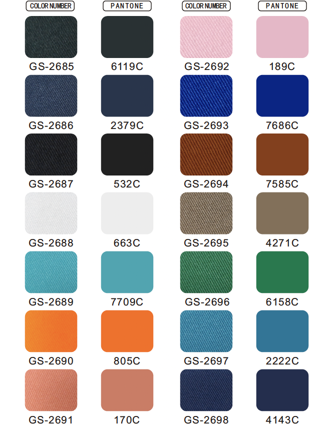 Color Chart - Patch Factory